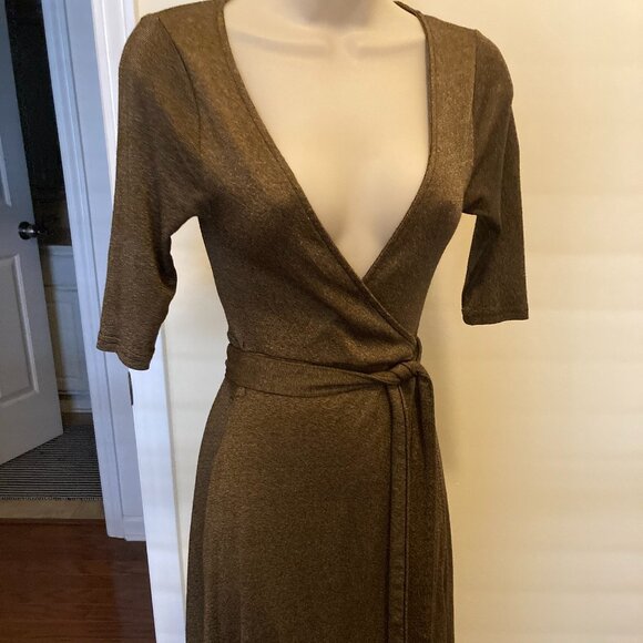 Michael Stars | Dresses | Michael Stars Khaki Wrap Midi Dress | Poshmark